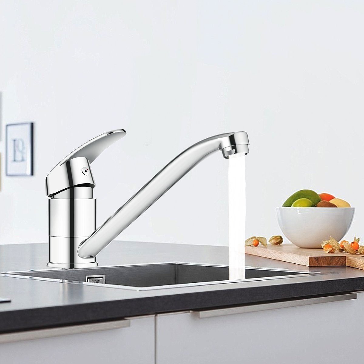 WILGOON Spültischarmatur Küchenarmatur 360 ° Drehbare- Wasserhahn Küche Infache Montage