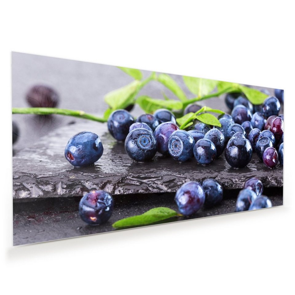 Primedeco Glasbild Wandbild Heidelbeeren Auf Schiefer Mit Aufhängung
