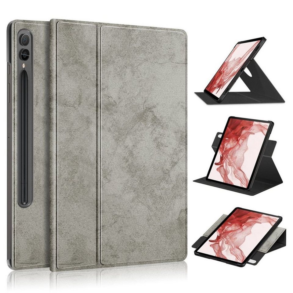 Wigento Tablet Hülle Für Samsung Galaxy Tab S9 S9 Fe 360 Grad Rotation