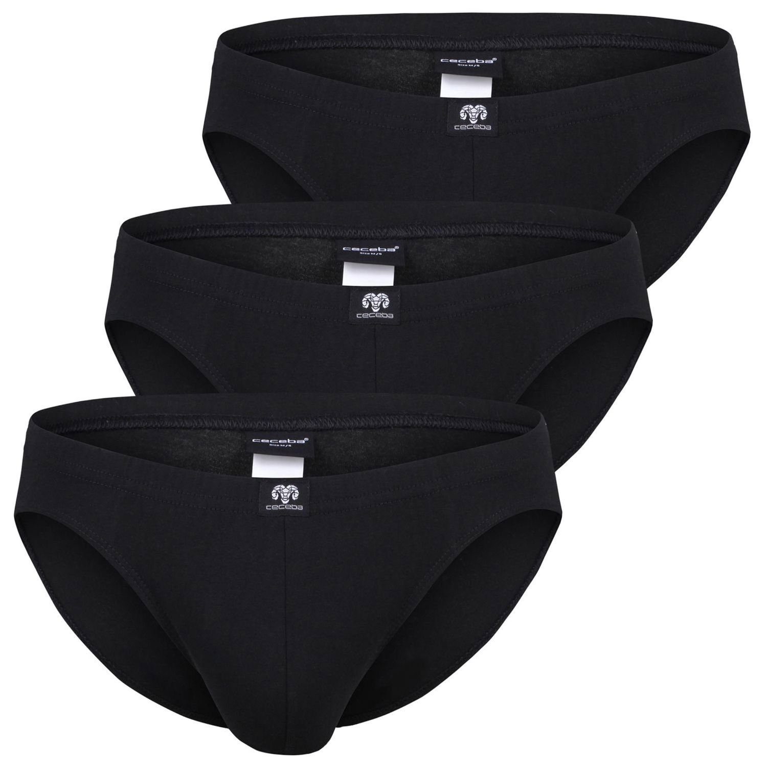 Ceceba Slip Ceceba Herren Slip Schwarz Uni 3er Pack 3 St