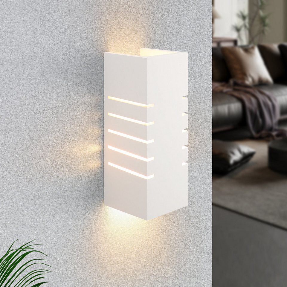 Zmh Wandleuchte Innen Wandlampe Up Down Weiß E14 Treppenhaus