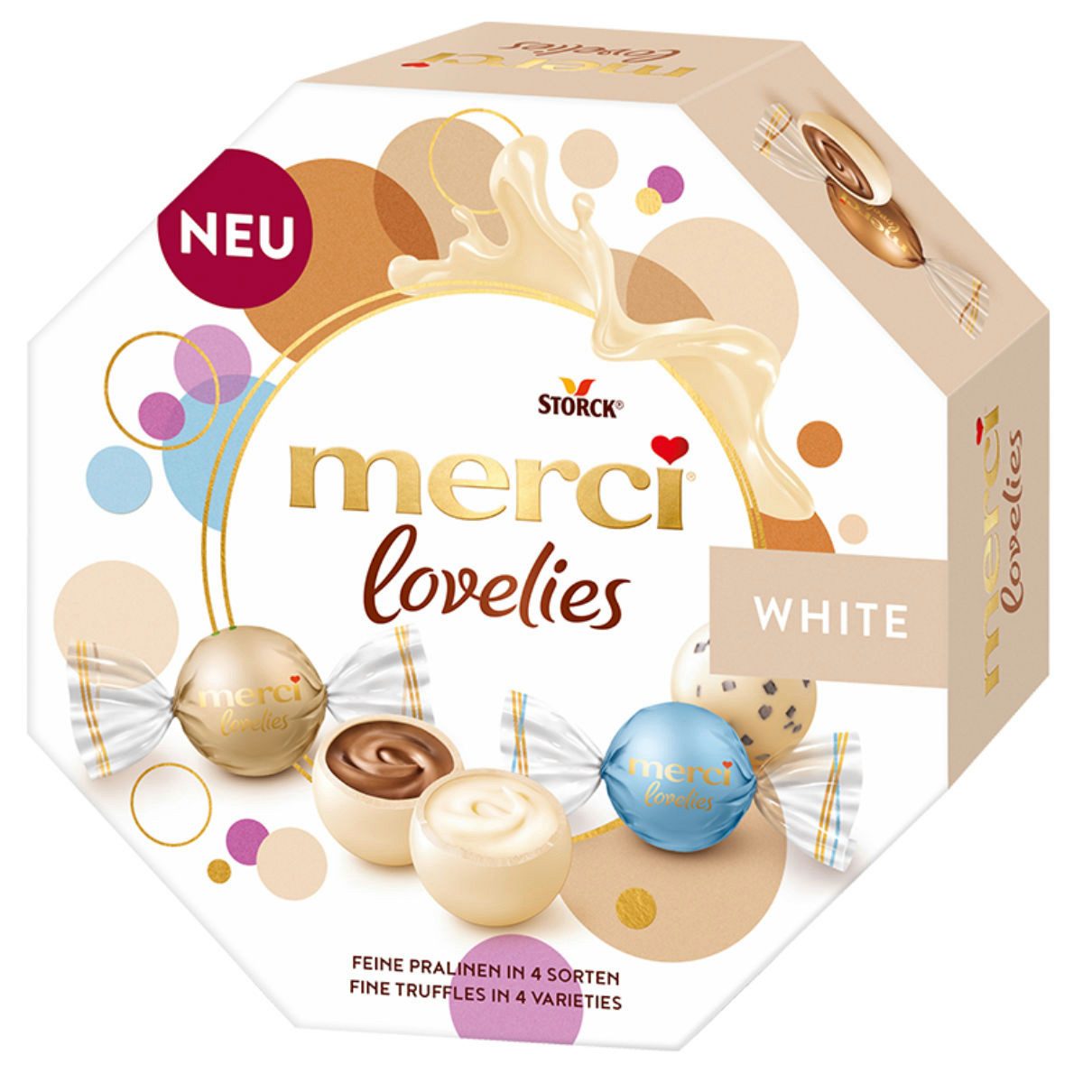 Merci Schokolade, Merci Lovelies White einzeln verpackte Pralinen 4fach ...