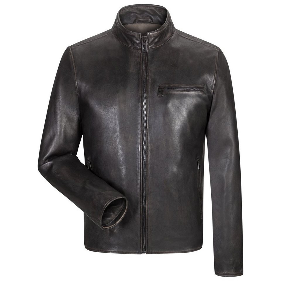 Milestone Lederjacke Nilo Herrenjacke Mit Fütterung Aus Lammnappa Leder