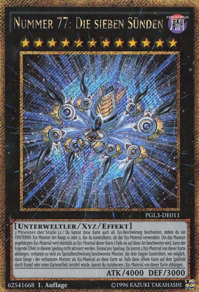 Recollectibles Sammelkarte Yugioh Karte Nummer 77 Die Sieben Sünden