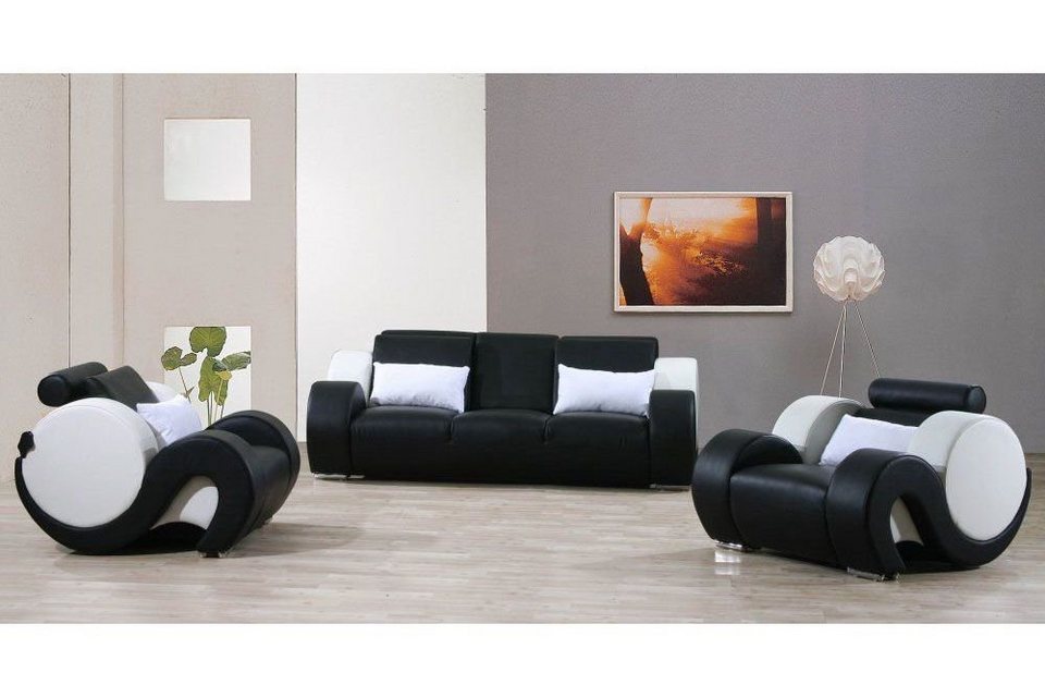 Jvmoebel Sofa Sofagarnitur Couch Polster Sofa Set 311 Leder Couchen