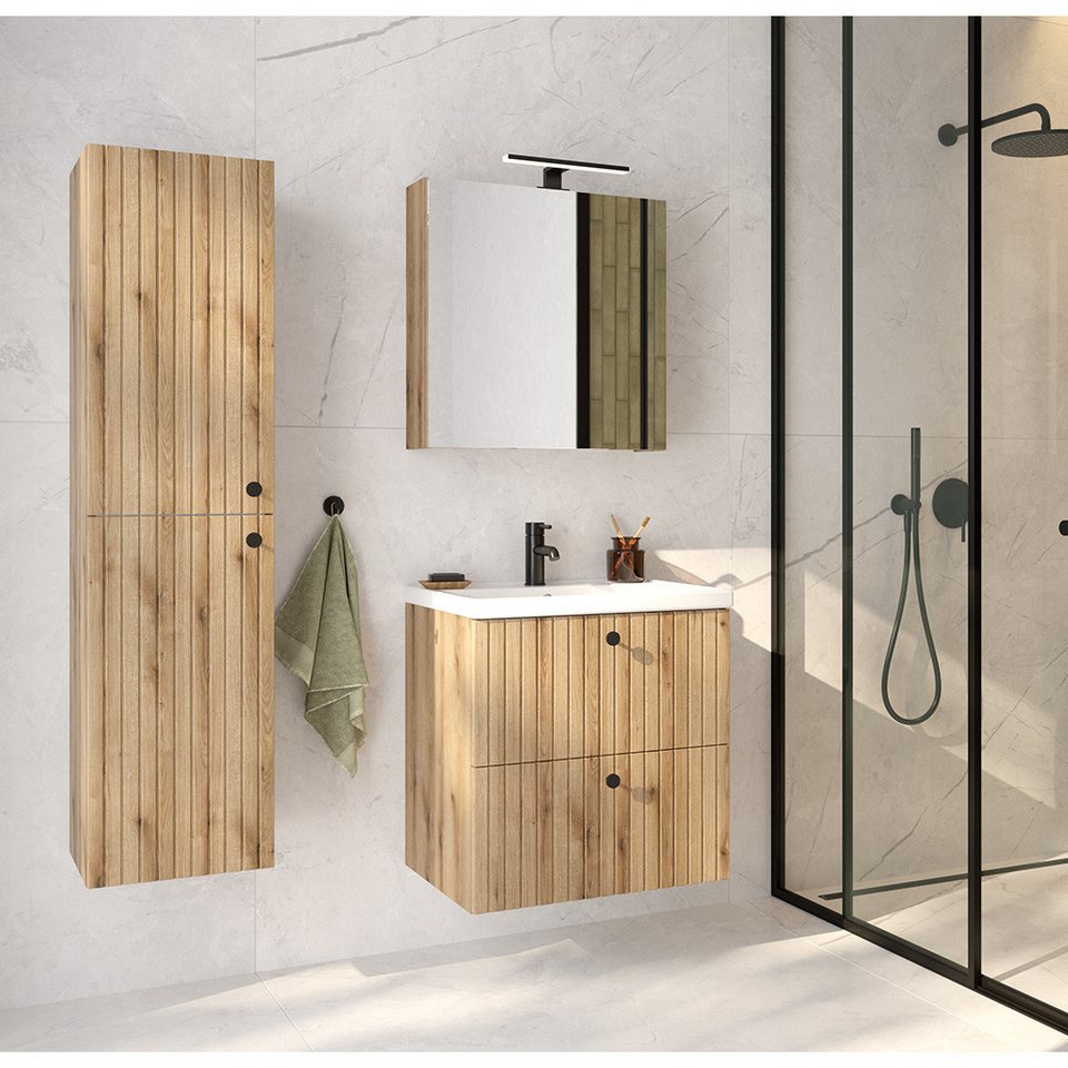 Lomadox Badmöbel Set Riva 107 Spar Set 3 St Spiegelschrank