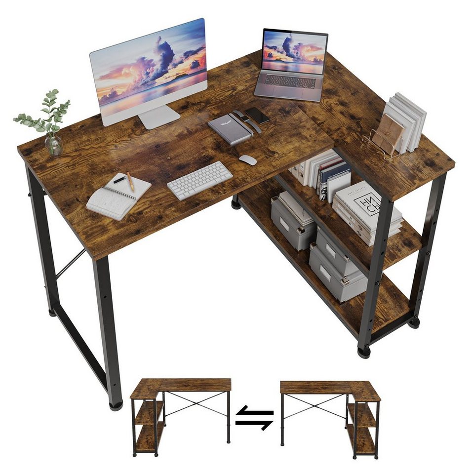 Homall Computertisch Eckschreibtisch Reversibel L Förmiger Schreibtisch
