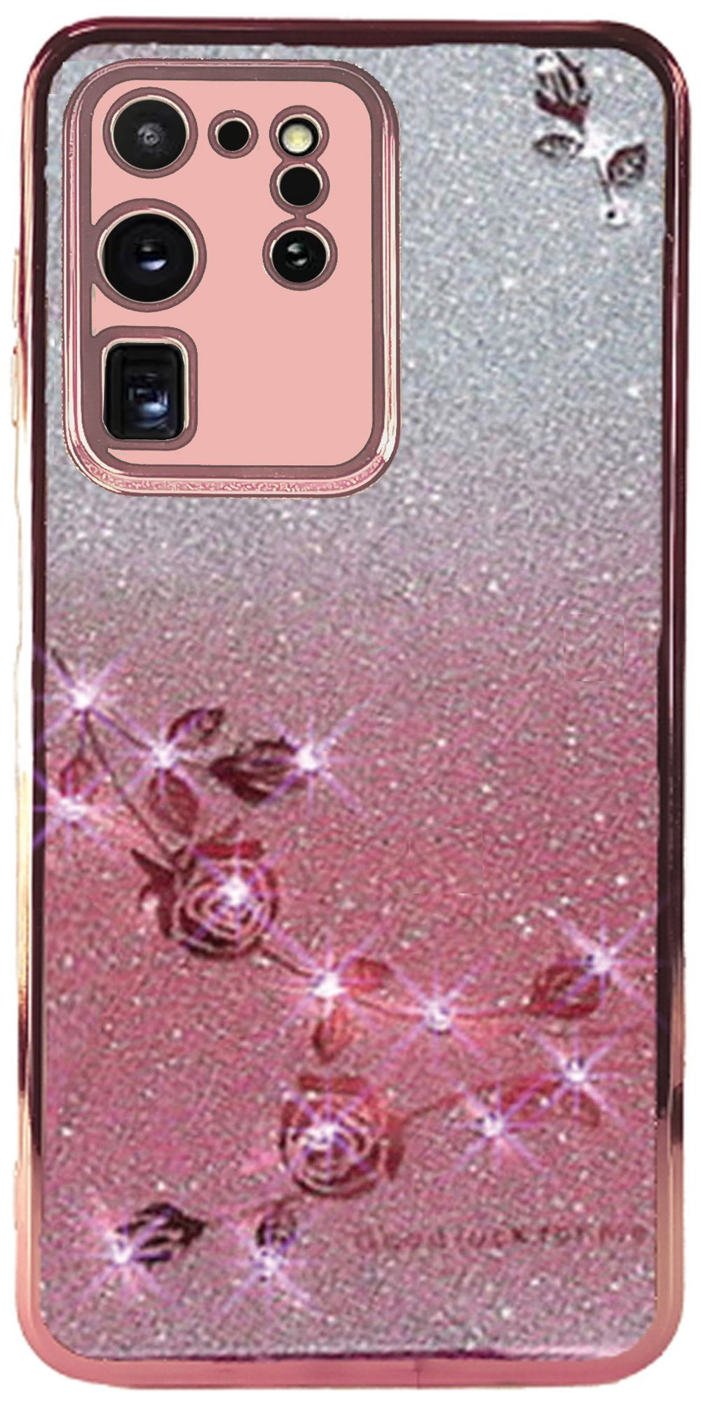 Traumhuelle Handyhülle Glitzer Strass Rose Tpu HÜlle Silikon Case Cover