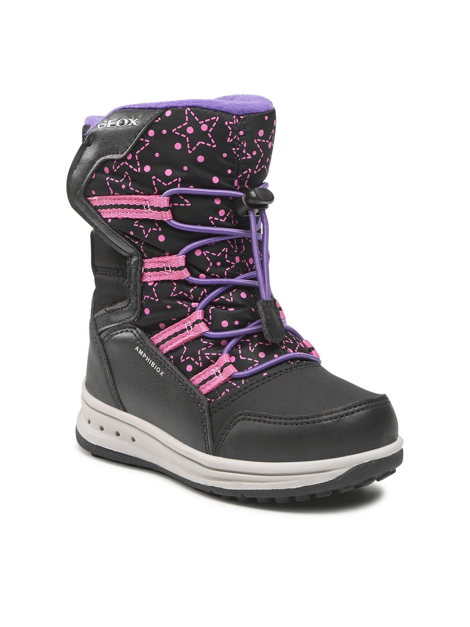 Geox Schneeschuhe J Roby G. B Abx A J26FUA 054FU C0922 M Black/Fuchsia Schnürschuh