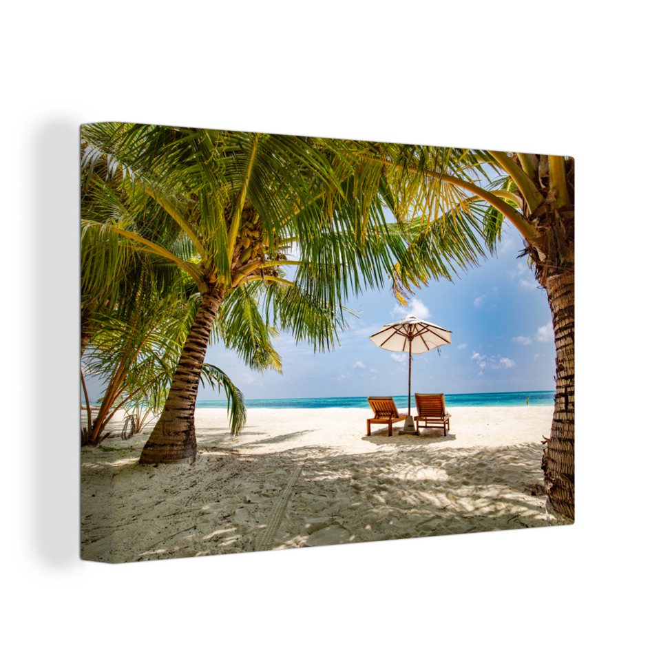 Onemillioncanvasses® Leinwandbild Sonnenliegen Zwischen Den Palmen An