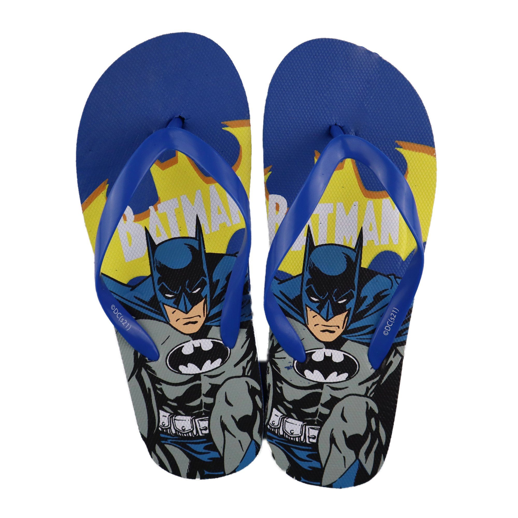 DC Comics Batman Kinder Flip Flops Zehentrenner Gr. 26 bis 33, Blau ...