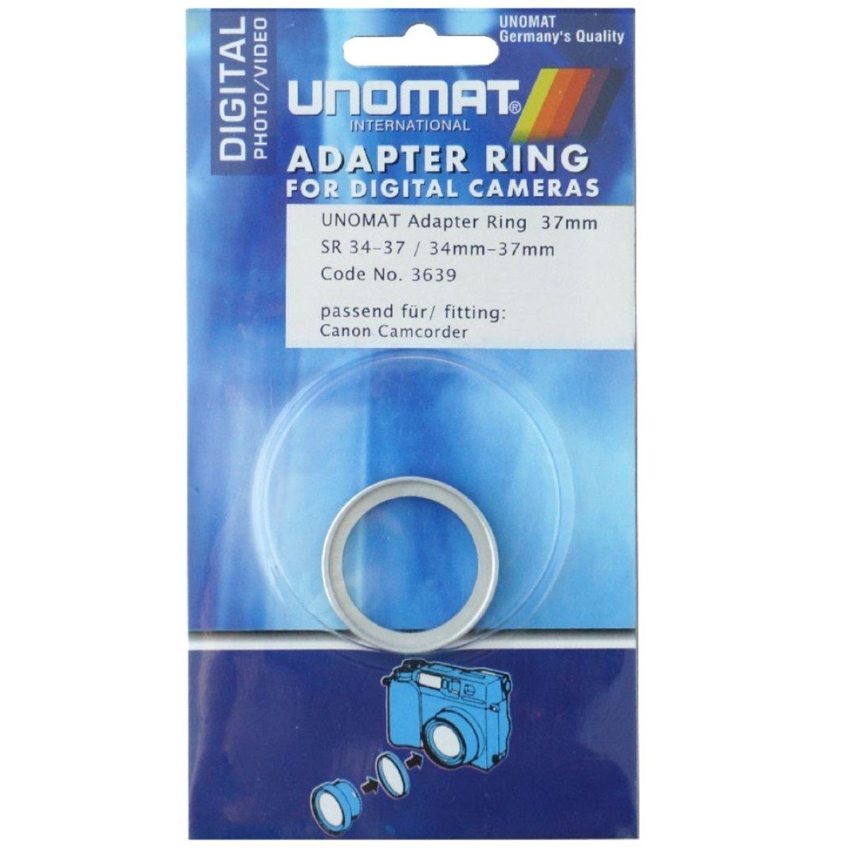 Objektivring Unomat Filter-Adapter Objektiv 34mm Filter 37mm, Adapter-Ring 34-37 mm, Step up ...