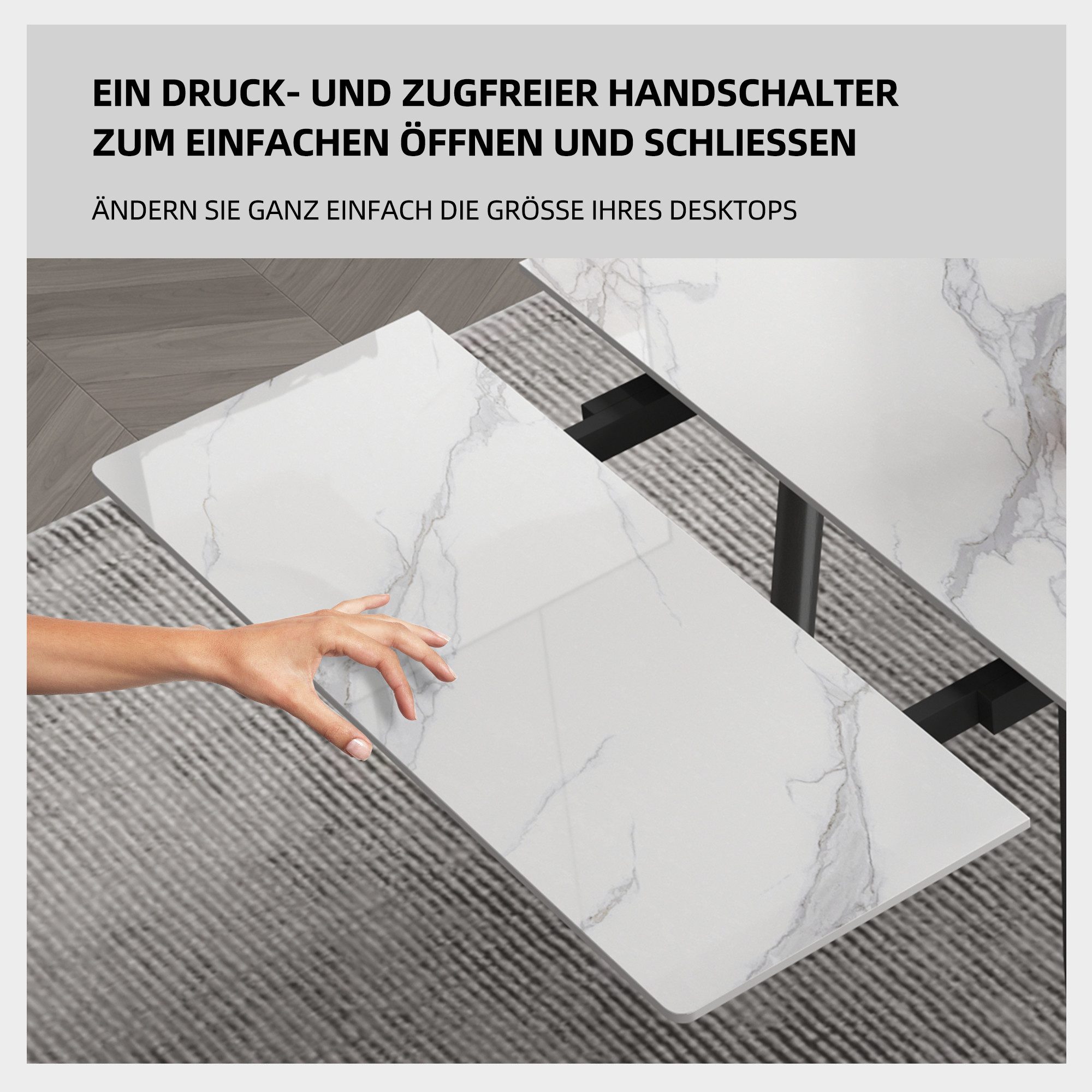 oleyluckidea Esstisch Ausziehbarer ausziehbar 160–240 cm, Weiß, 6–10 ...