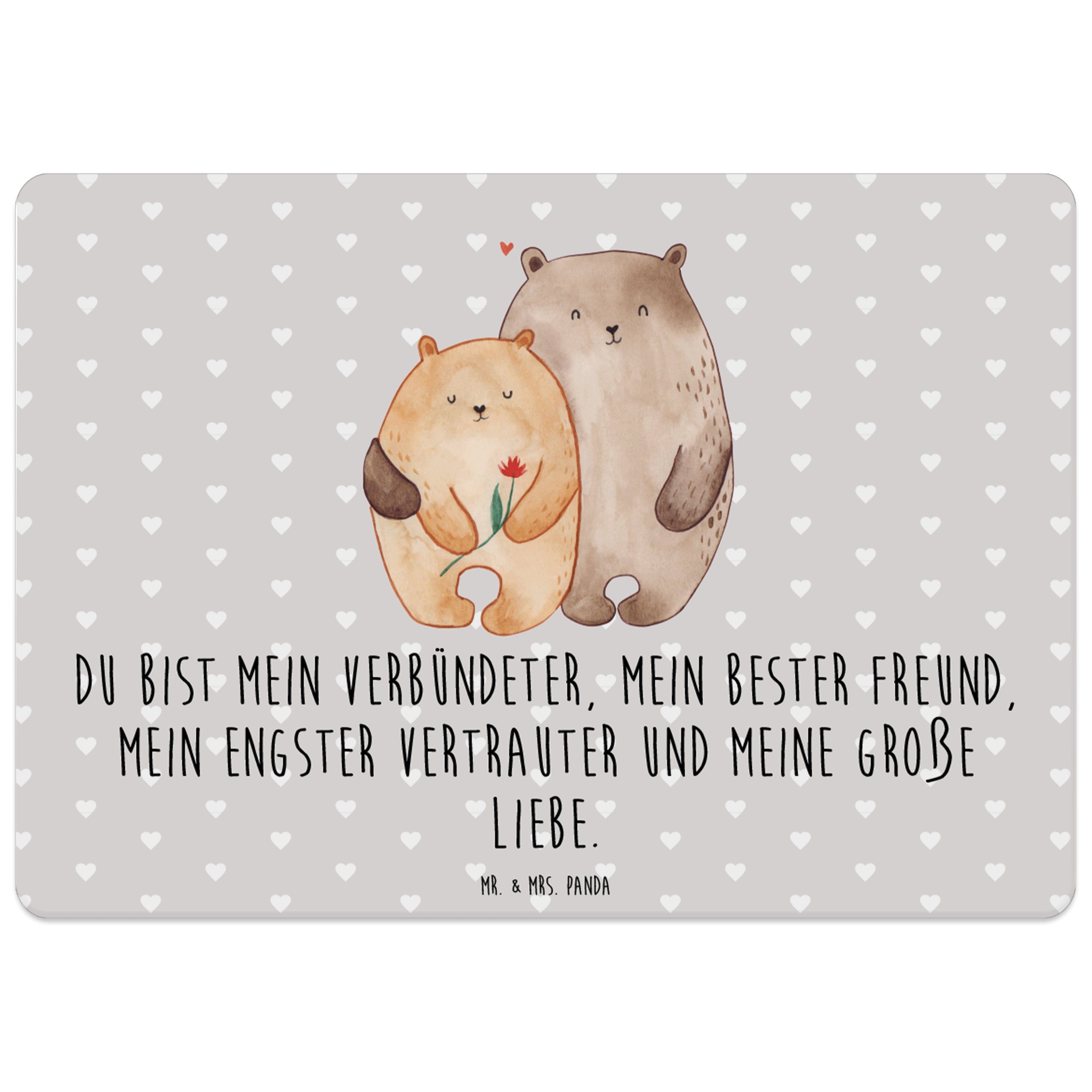 Platzset Bären Liebe Grau Pastell Geschenk Ehefrau Freund
