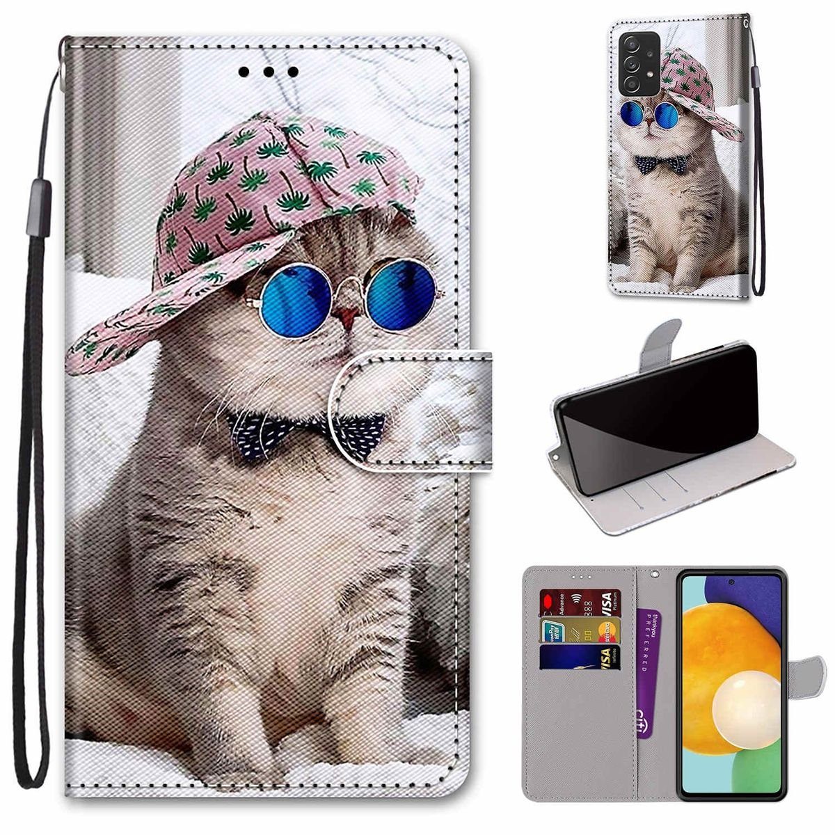 Wigento Handyhülle Für Samsung Galaxy A53 5g Kunstleder Handy Tasche