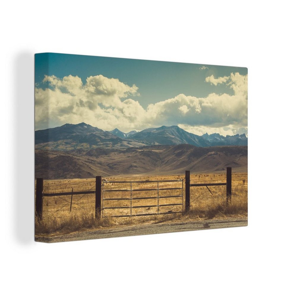 Onemillioncanvasses® Leinwandbild Das Tor Einer Ranch Fotodruck 1 St