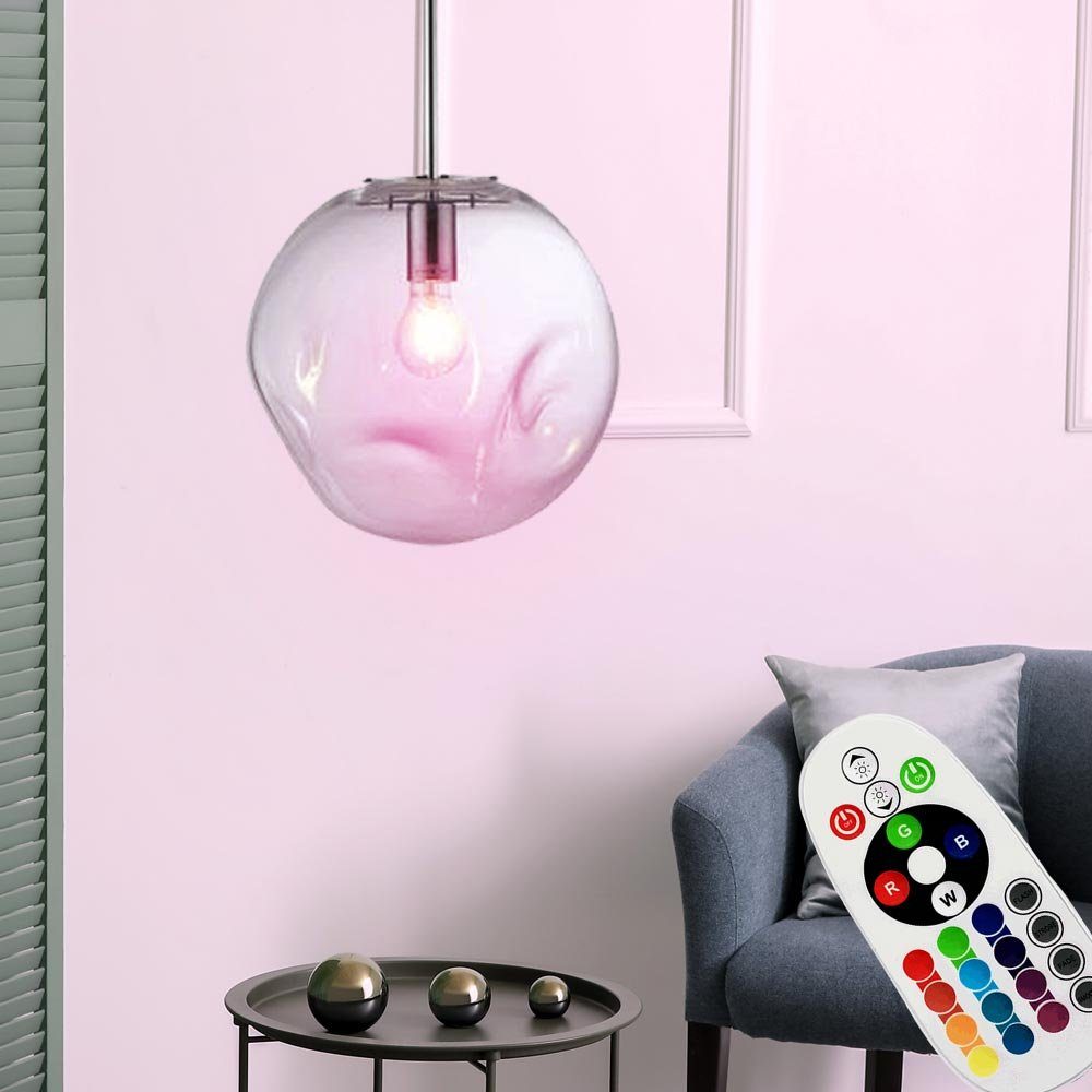 Etc Shop Kugelleuchte Retro Pendel Leuchte Fernbedienung Glas Kugel