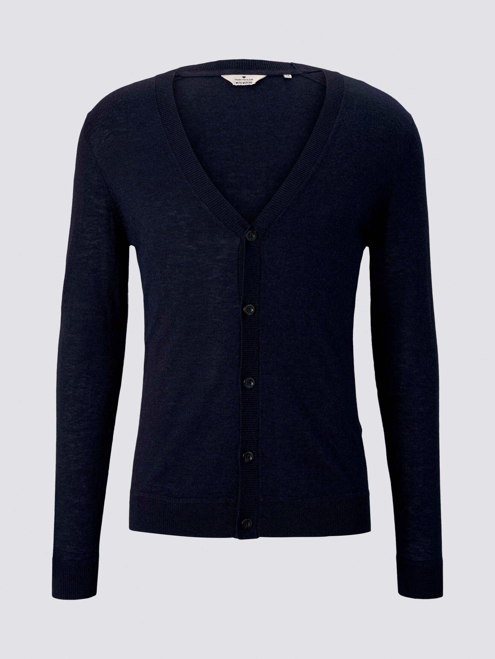Tom Tailor Strickjacke Feiner Cardigan Aus Merinowolle