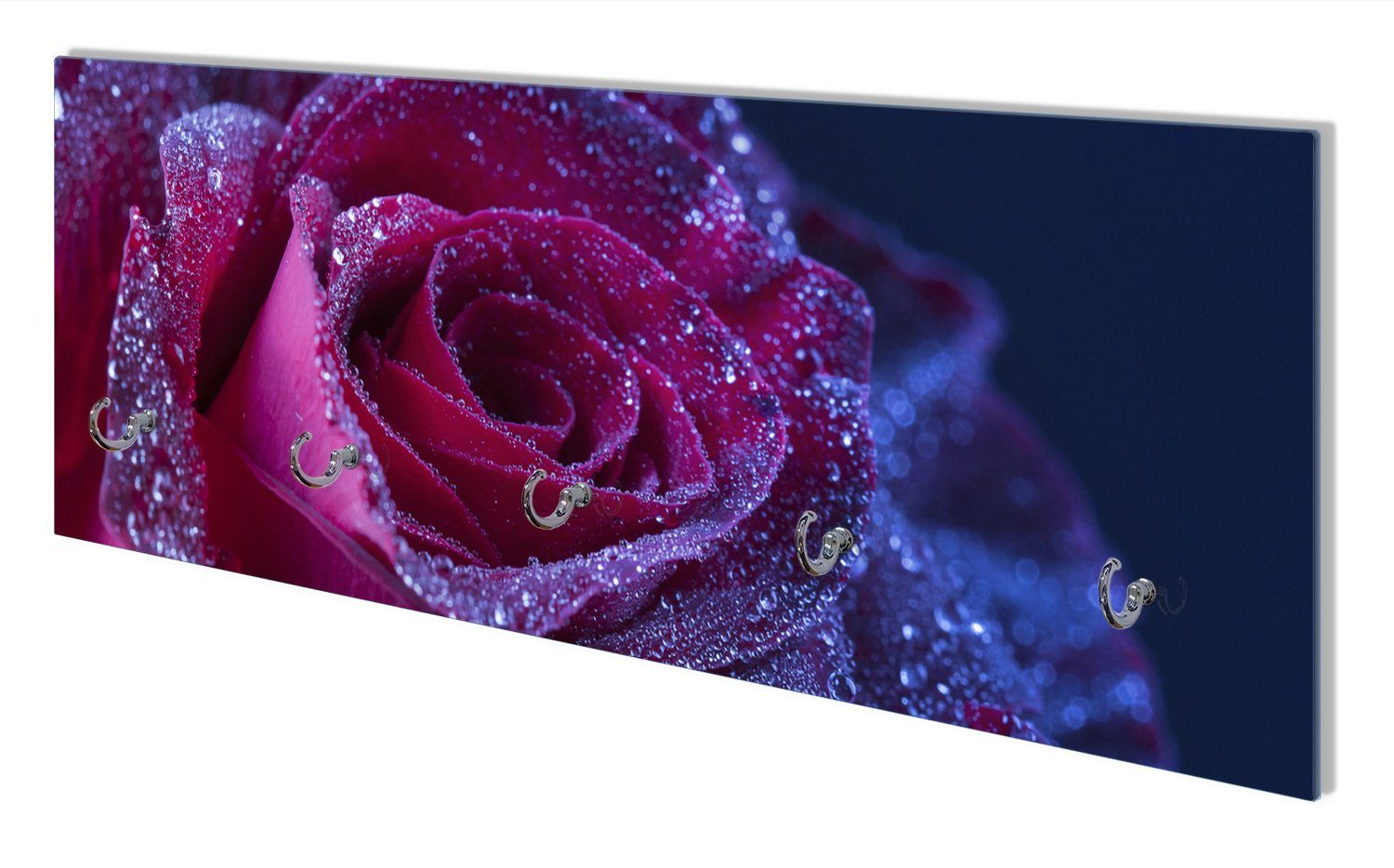 Wallario Wandgarderobe Rote Rosenblüte Im Regen 1 Teilig Inkl Haken