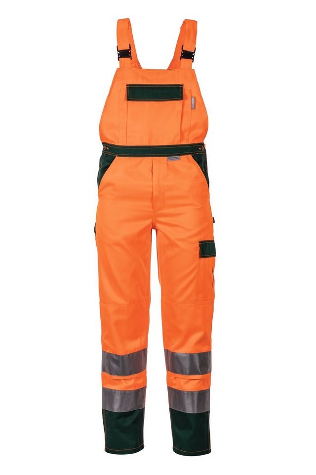 Planam Arbeitslatzhose Latzhose Warnschutz Orangegrün Größe 26 1