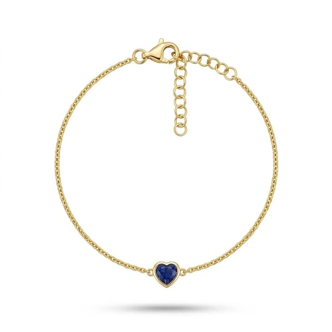 Suzan Gold Silberarmband Blue Heart Armband 925 Sterling Silber ...