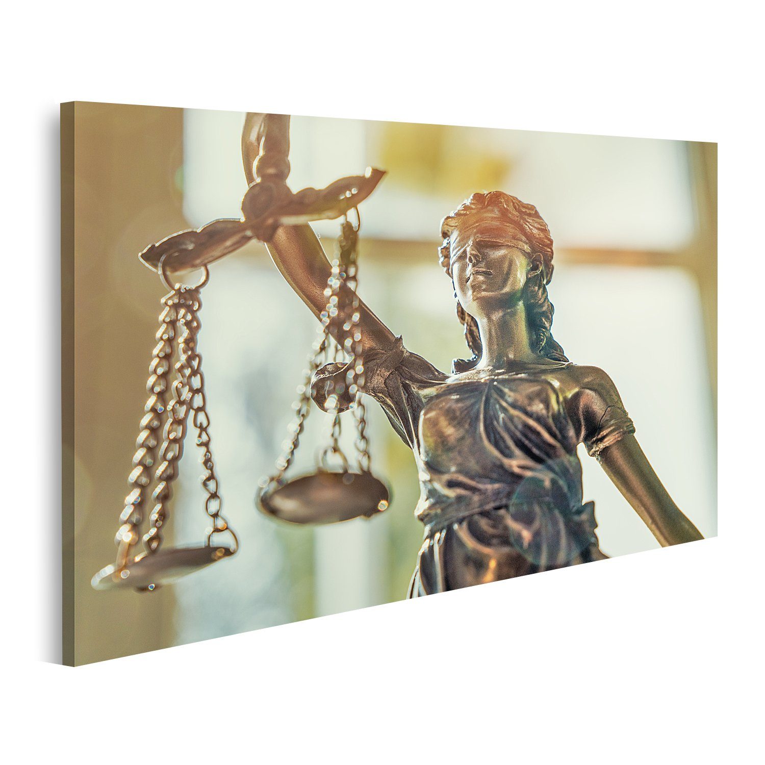 islandburner Leinwandbild Bild auf Leinwand Lady Justice Statue Iustitia Justitia Römische Götti