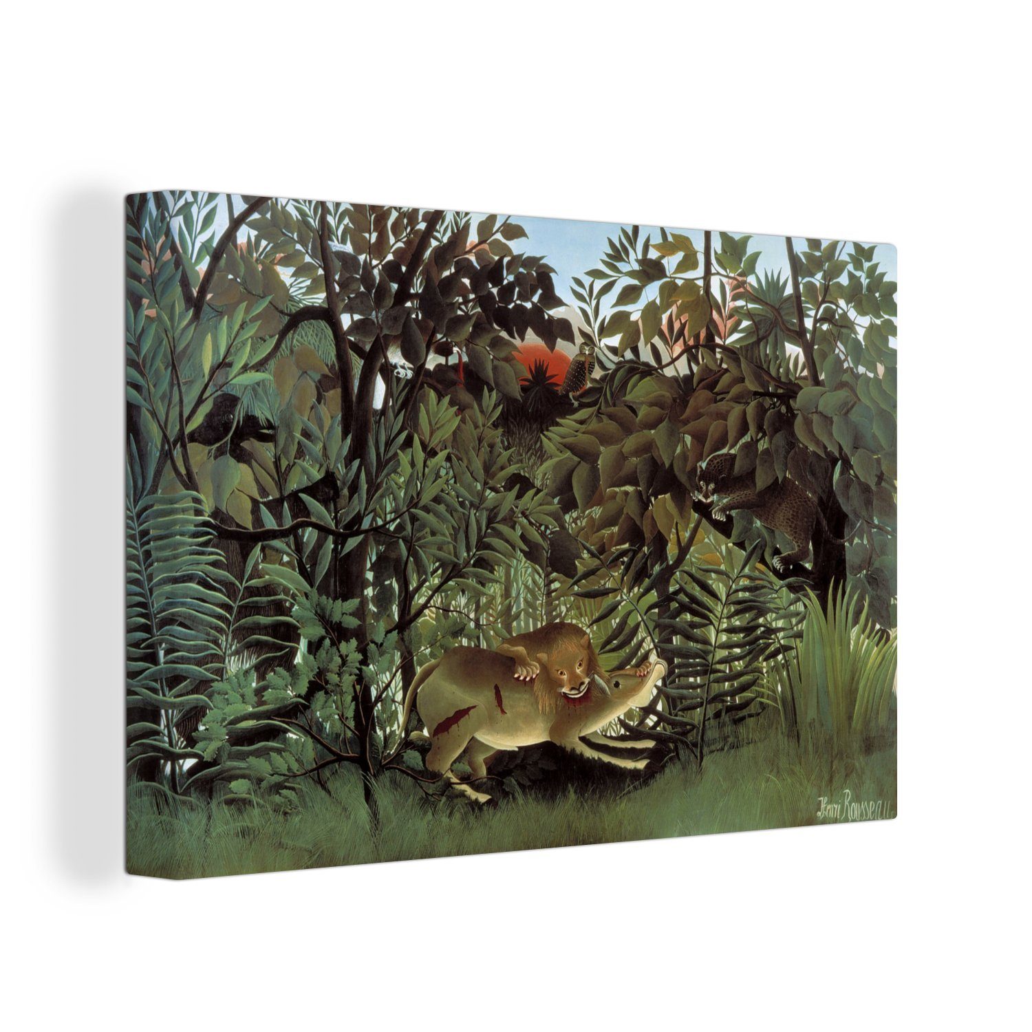 Onemillioncanvasses® Leinwandbild Der Hungrige Löwe Henri Rousseau