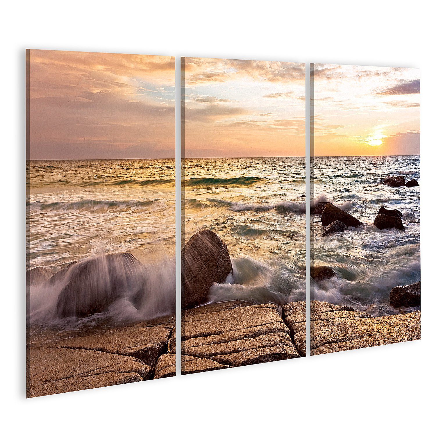 islandburner Leinwandbild Bild auf Leinwand Bunte Sonnenuntergang im tropischen Meer Thailand Wa