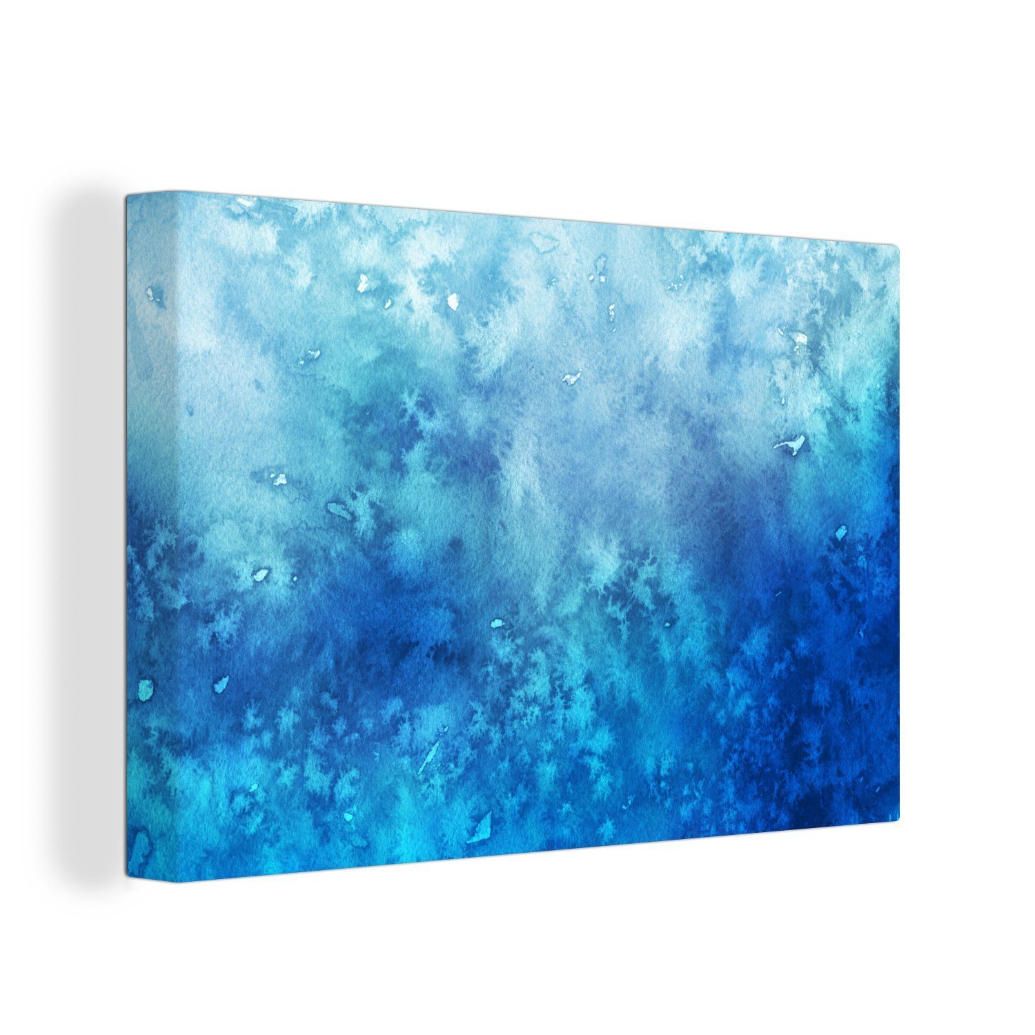 Onemillioncanvasses® Leinwandbild Aquarell Blau Muster 1 St