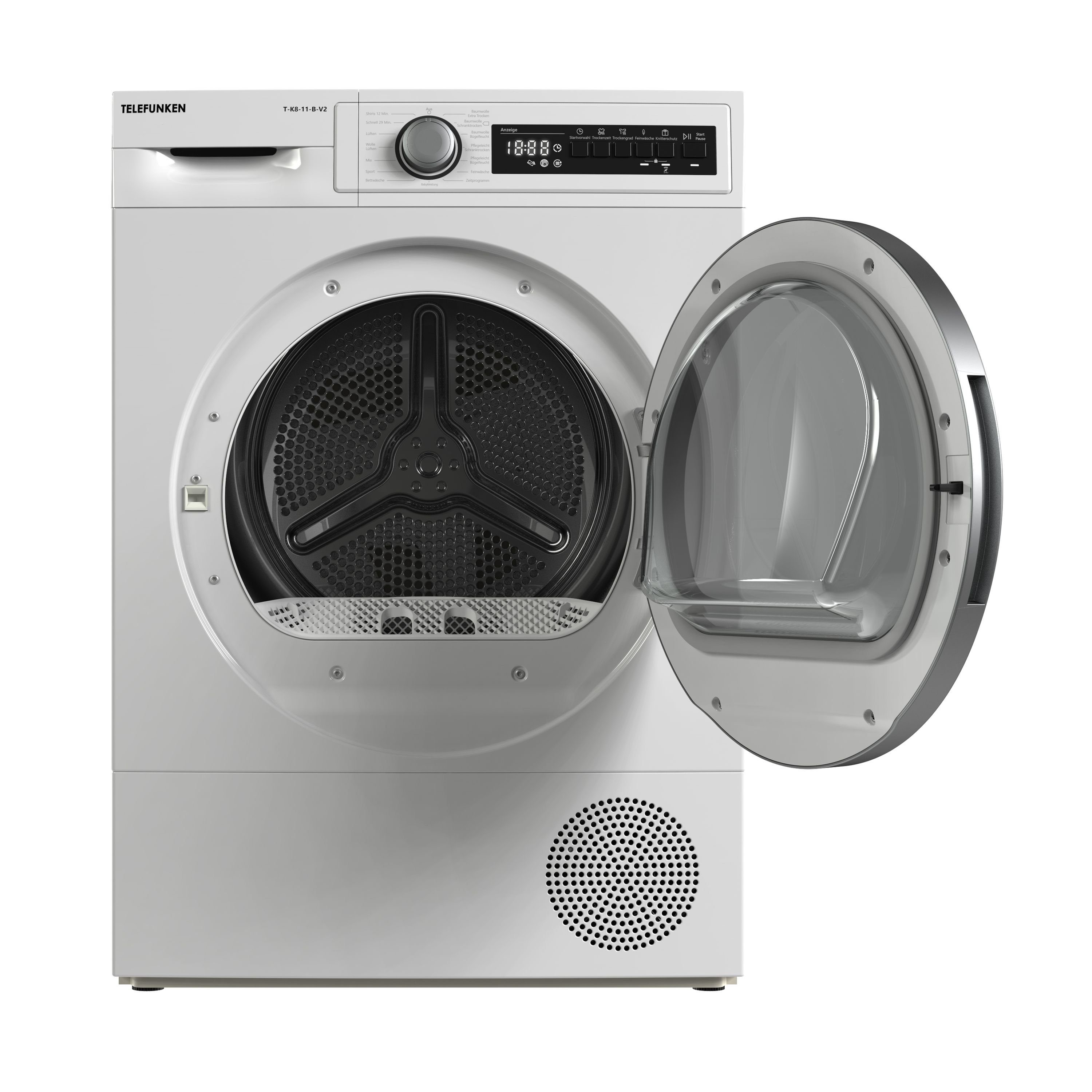 Telefunken Kondenstrockner T-K8-11-B-V2, 8 kg, Trockner mit 15 ...
