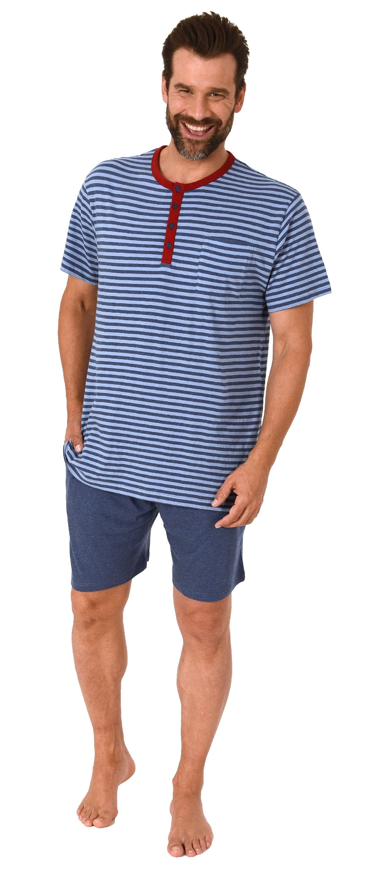 Normann Pyjama Herren Schlafanzug Kurzarm Shorty Pyjama In
