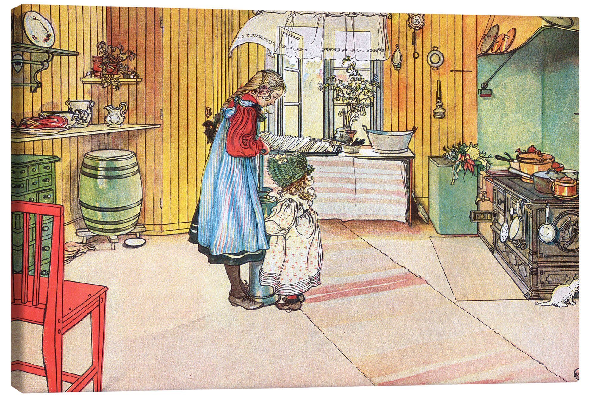 Posterlounge Leinwandbild Carl Larsson In Der Küche Malerei