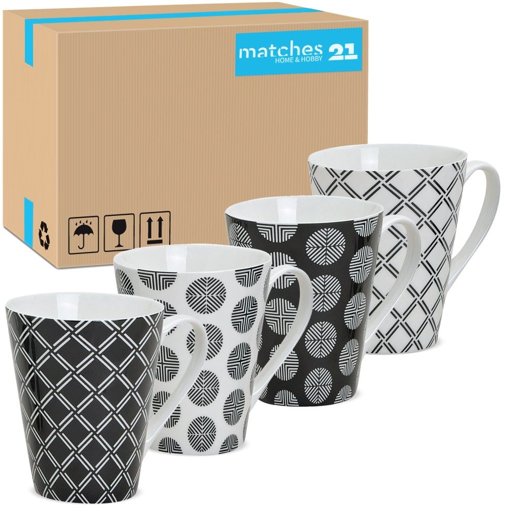 Matches21 Home And Hobby Tasse Kaffeetassen 48er Set Retro Muster