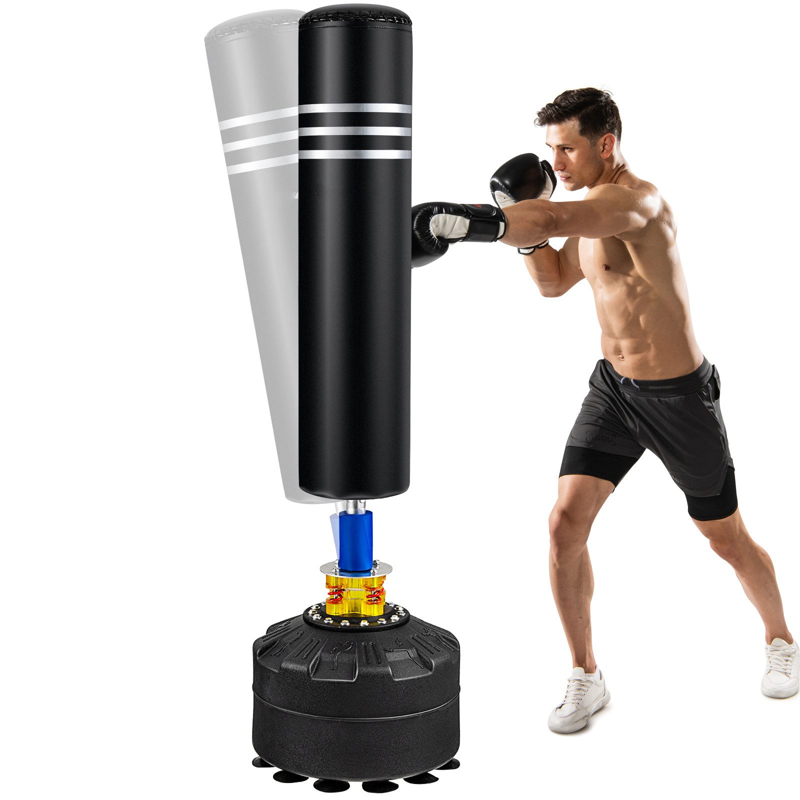 COSTWAY Boxsack Standboxsack, 175 cm, mit Ständer & Handschuhen