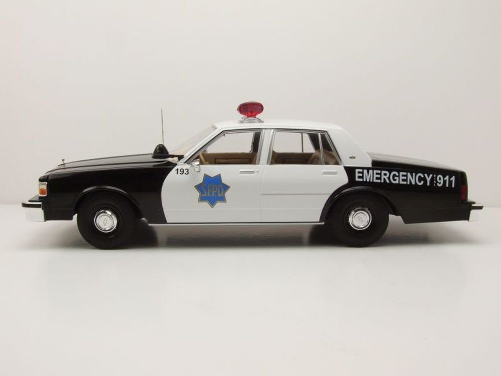 MCG Modellauto Chevrolet Caprice SFPD San Francisco Police 1987 schwarz ...