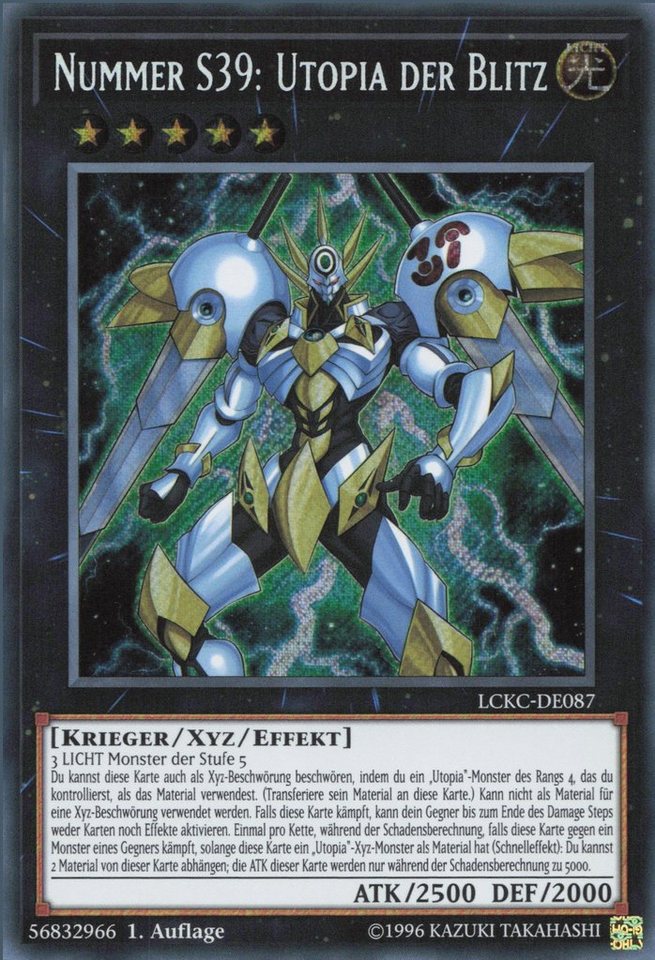 Recollectibles Sammelkarte Yugioh Karte Nummer S39 Utopia Der Blitz