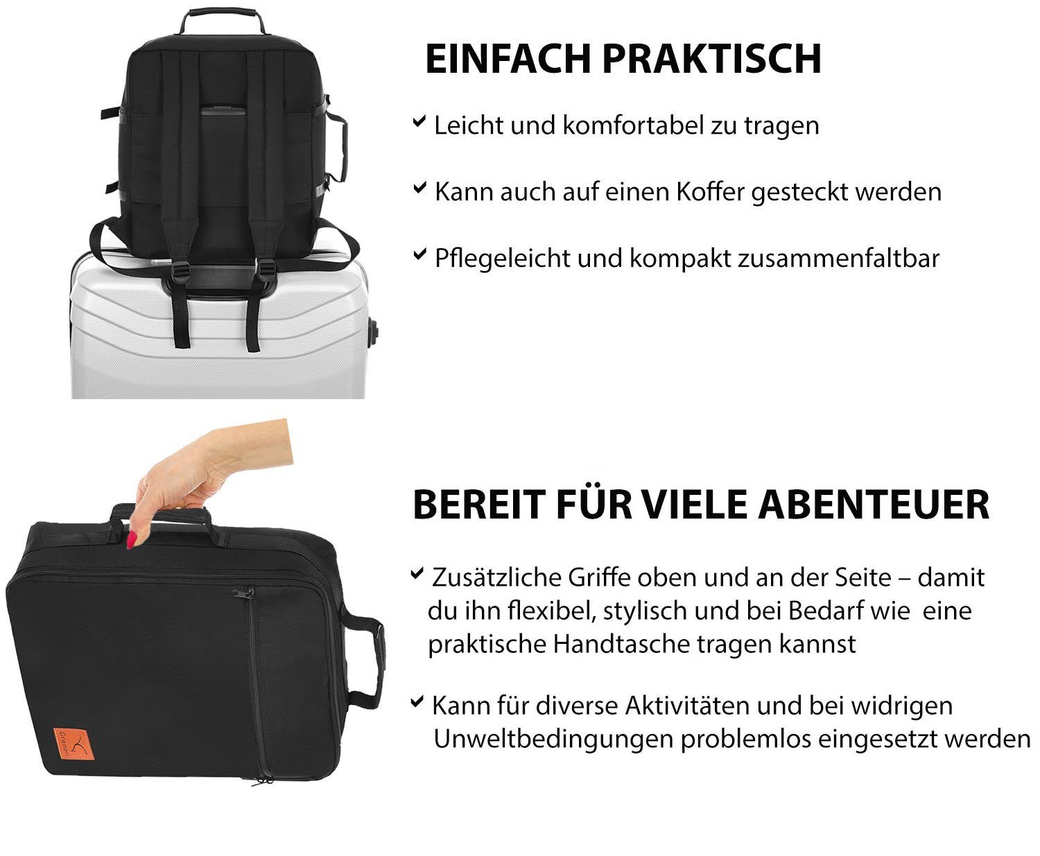 Granori Reiserucksack Dreampack 40x30x10 cm als Handgepäck bei ...