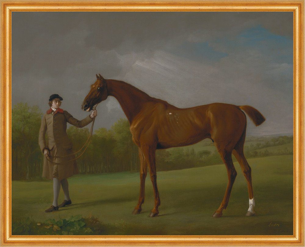 BillerAntik Kunstdruck Lustre, held by a Groom George Stubbs Pferde Führen Tiere Halfter B A2 ...