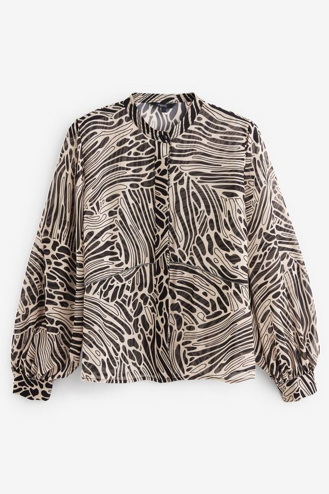 Next Langarmbluse Geknöpfte Bluse Mit Abstraktem Print Und Biesen 1 Tlg
