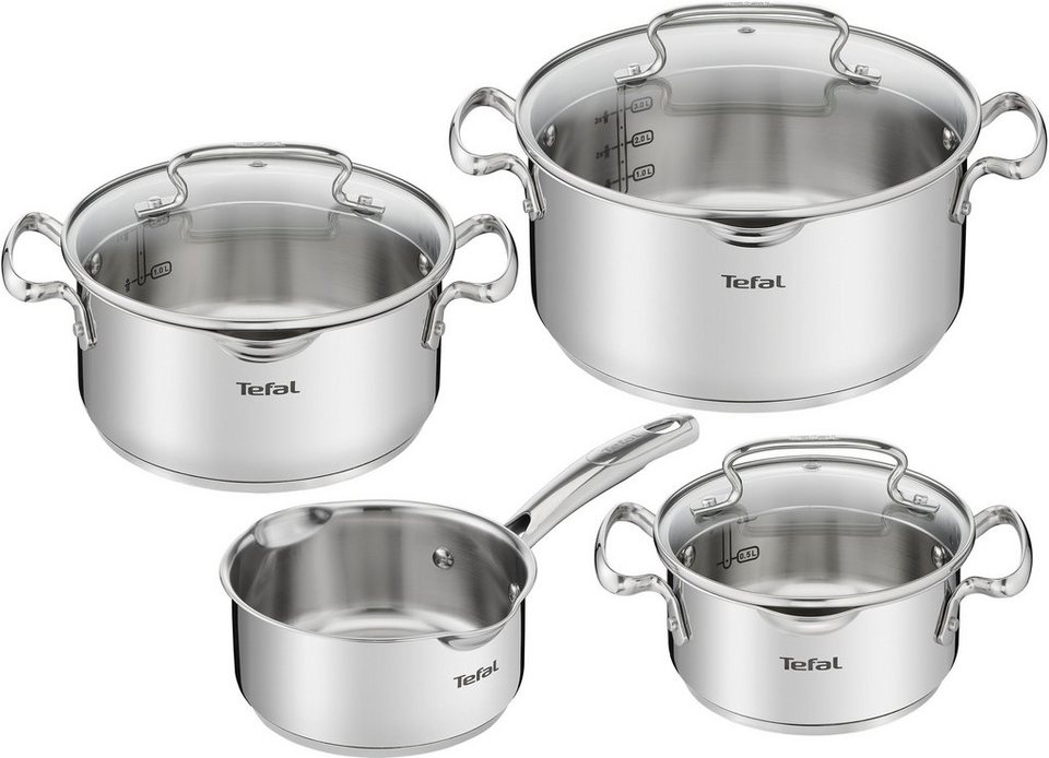 Tefal Topf Set Duetto G719s7 Edelstahl 1810 Set 7 Tlg Kochtopf