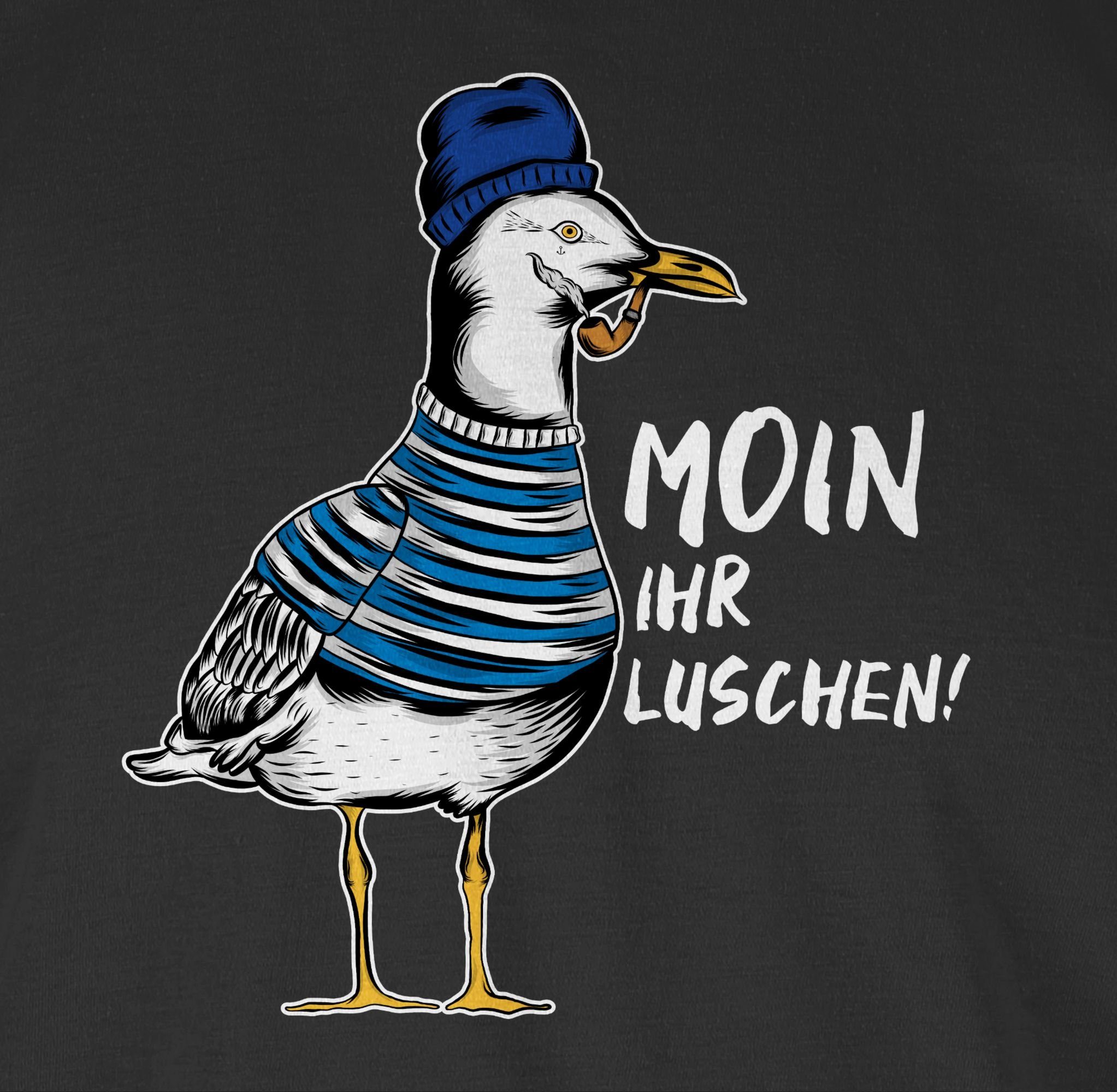 Shirtracer Rundhalsshirt Moin ihr Luschen - Coole Möwe - Weiß Sprüche ...