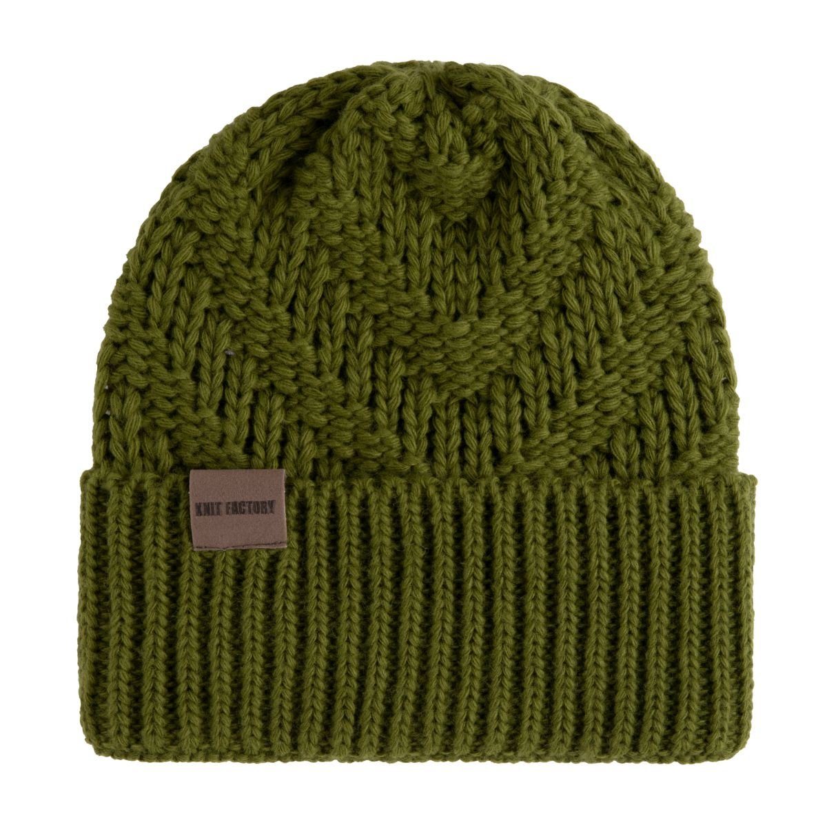 Knit Factory Strickmütze Sally Mützen One Size Glatt Grün 1 St Mütze