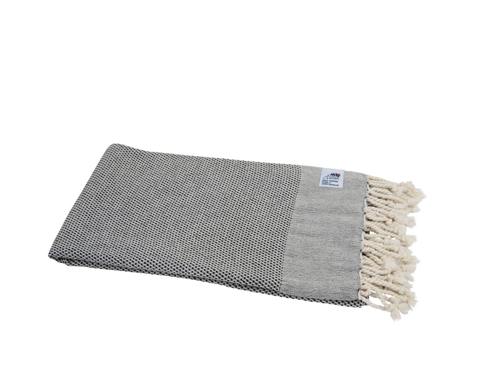 my Hamam Hamamtücher Saunatuch »Hamamtuch« Wabenmuster schwarz, Baumwolle (1-St), saugfähig und ...