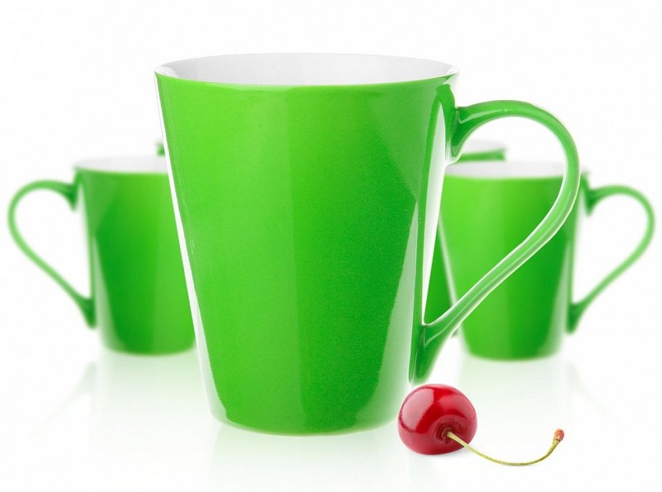 Platinux Tasse Grüne Kaffeetassen Keramik Mit Griff Set 6 Teilig