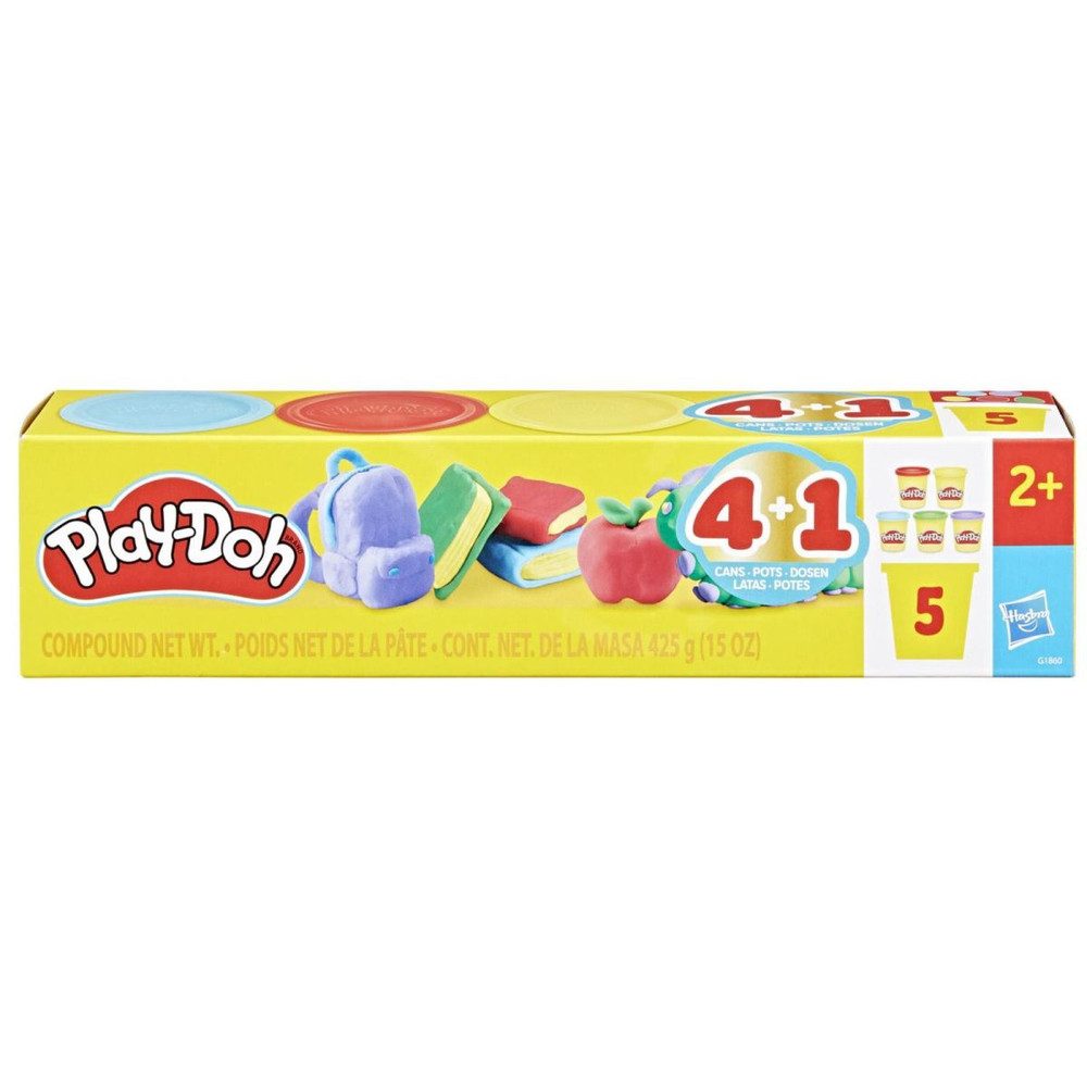 Hasbro Knete Play-Doh - Back To School - 4er Pack Knete + 1 gratis