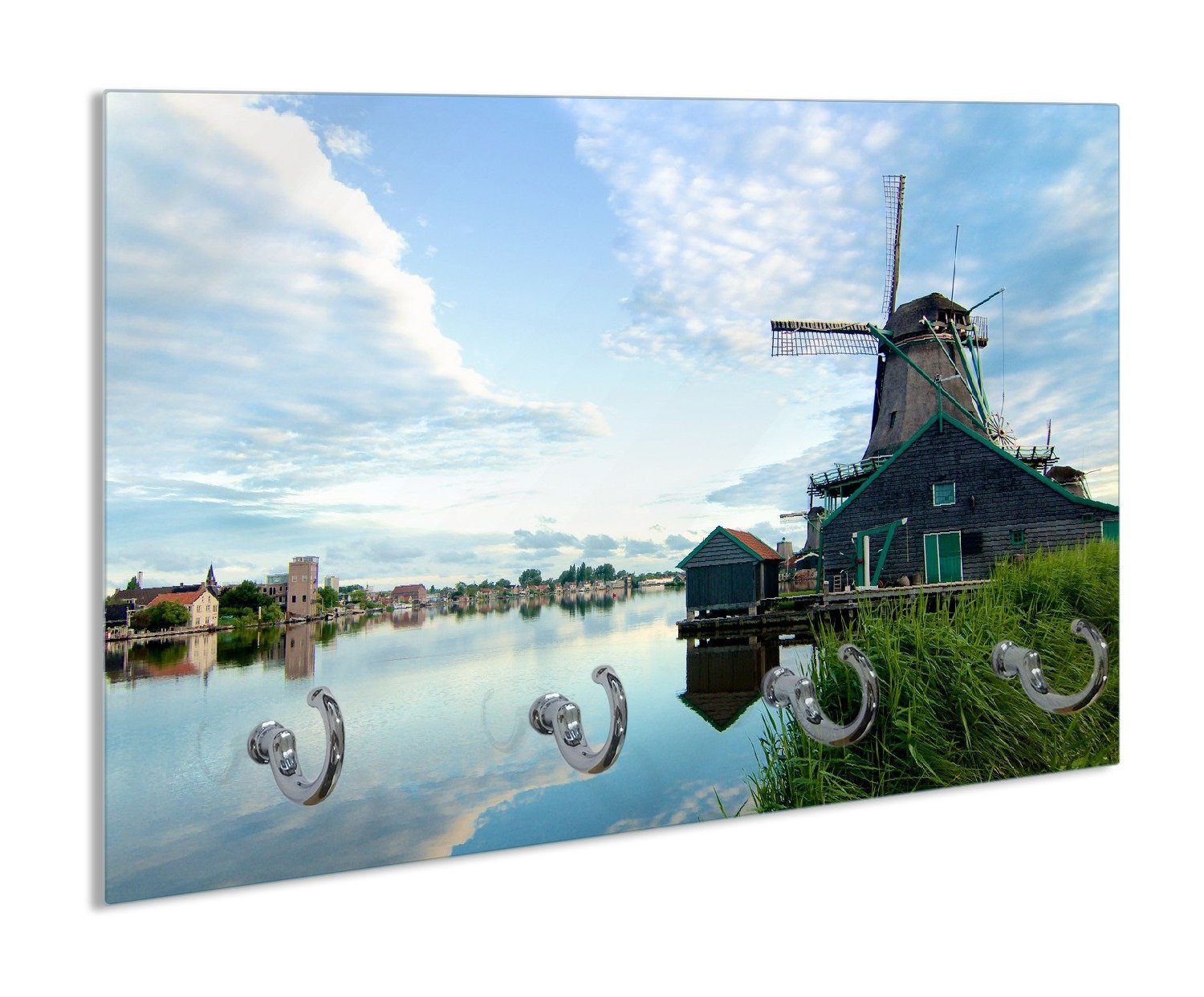 Wallario Schlüsselbrett Alte Windmühle An Einem Fluss Inkl