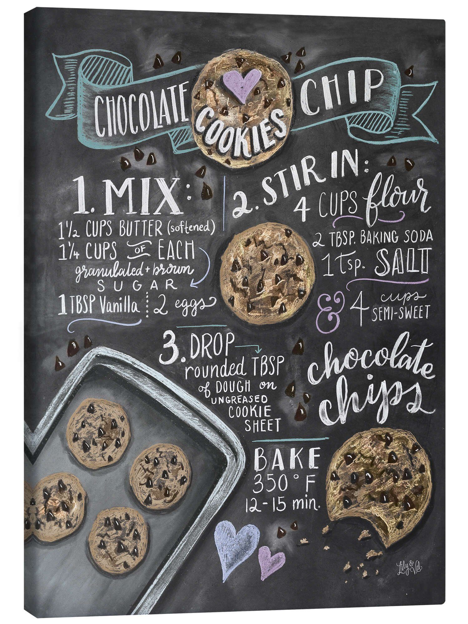 Posterlounge Leinwandbild Lily And Val Chocolate Chips Kekse Rezept