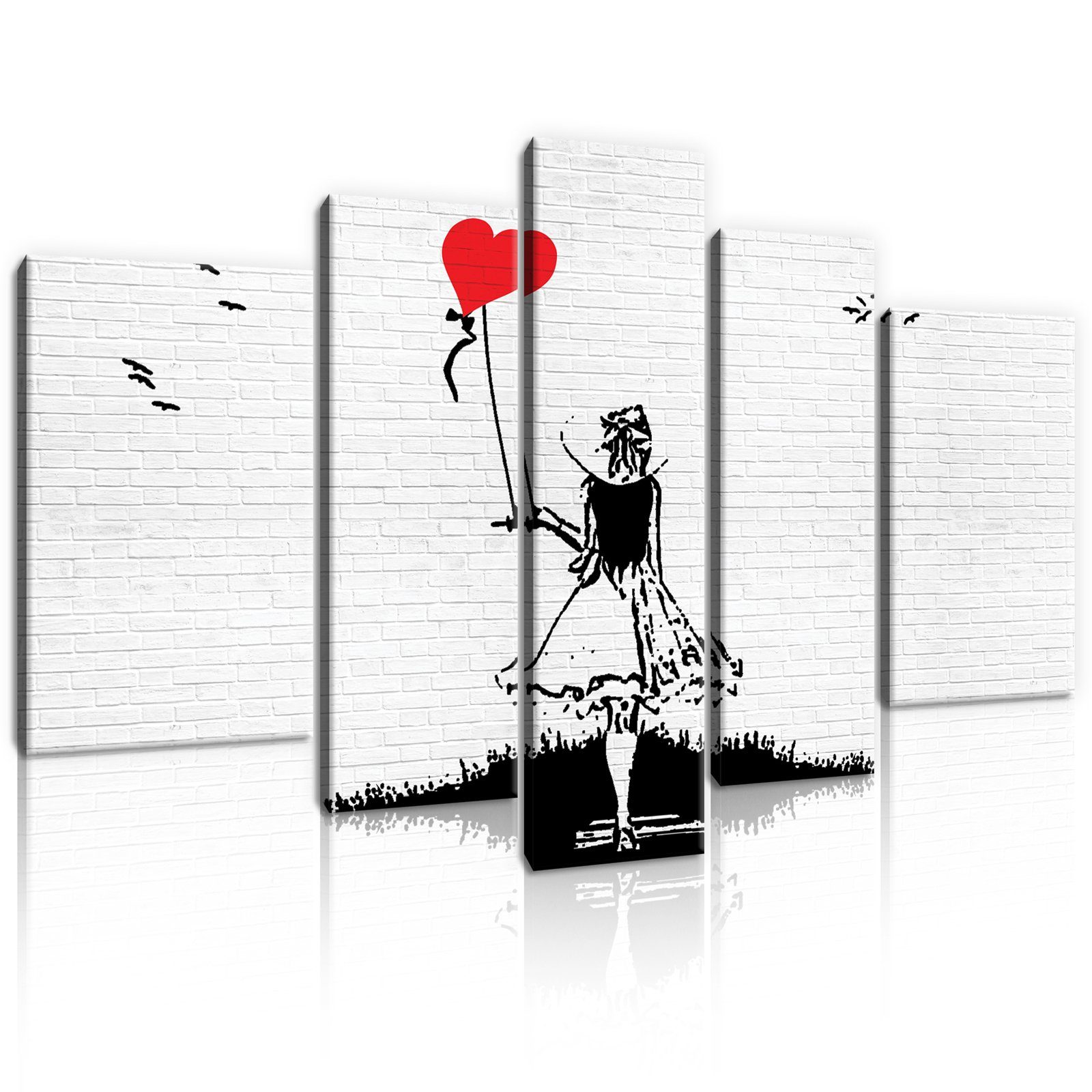 Wallarena Leinwandbild Banksy Mädchen Graffiti Wohnzimmer Schlafzimmer