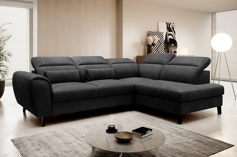 Mf Design Polsterecke Noble Mit Bettfunktion L Form Mit Praktischer