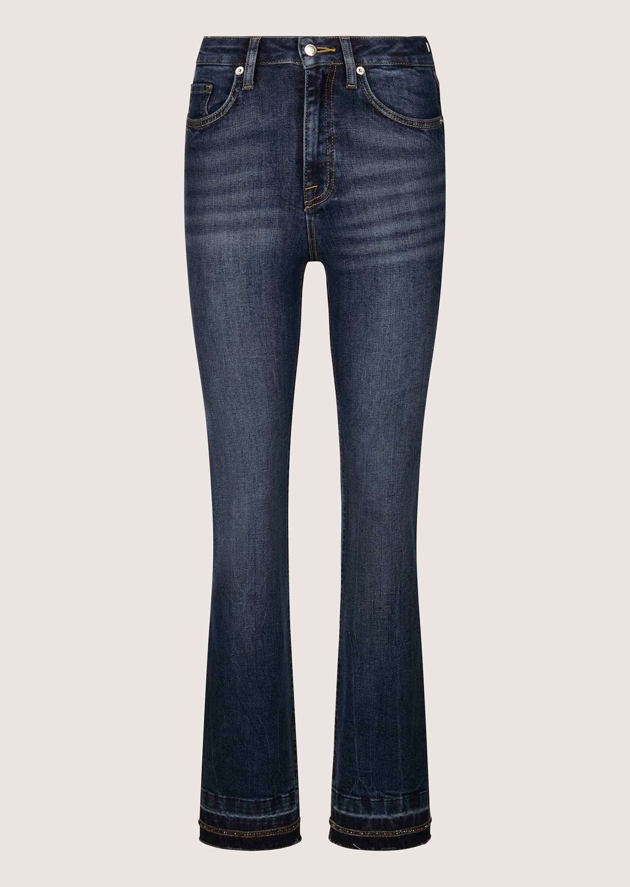 MADELEINE Gerade Jeans Ausgestellte Jeans mit Strass-Deko und Fransen